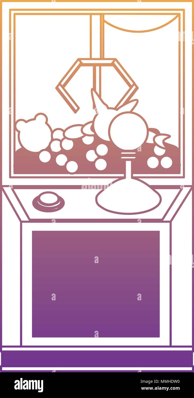claw arcade machine icon over white background, vector illustration ...