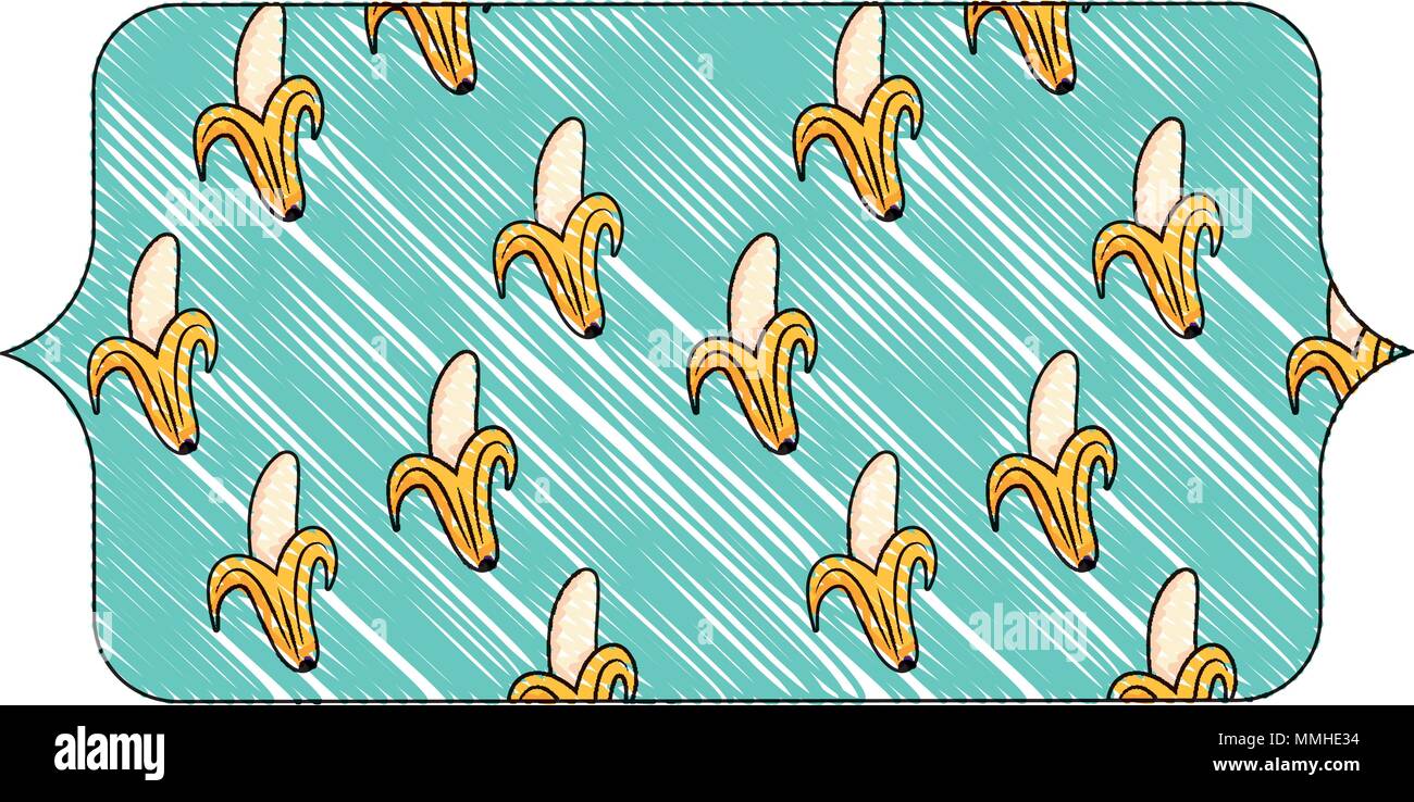 banner with bananas pattern over white background, vector illustration ...