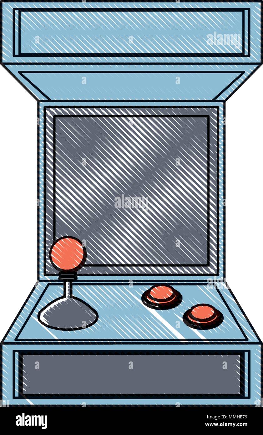 arcade machine icon over white background, vector illustration Stock ...