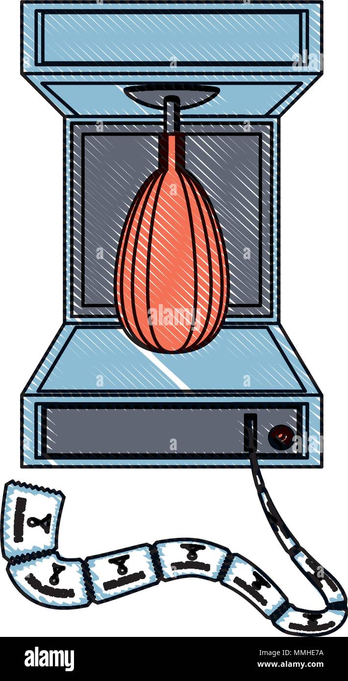 boxing arcade machine icon over white background, vector illustration ...