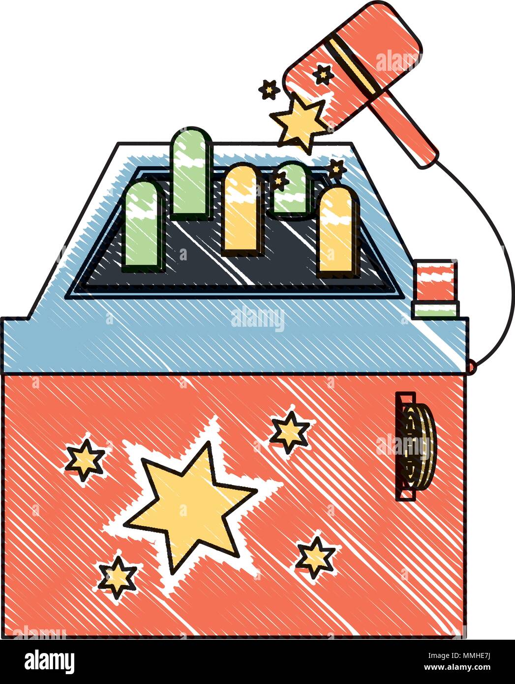 hammer arcade machine icon over white background, vector illustration ...