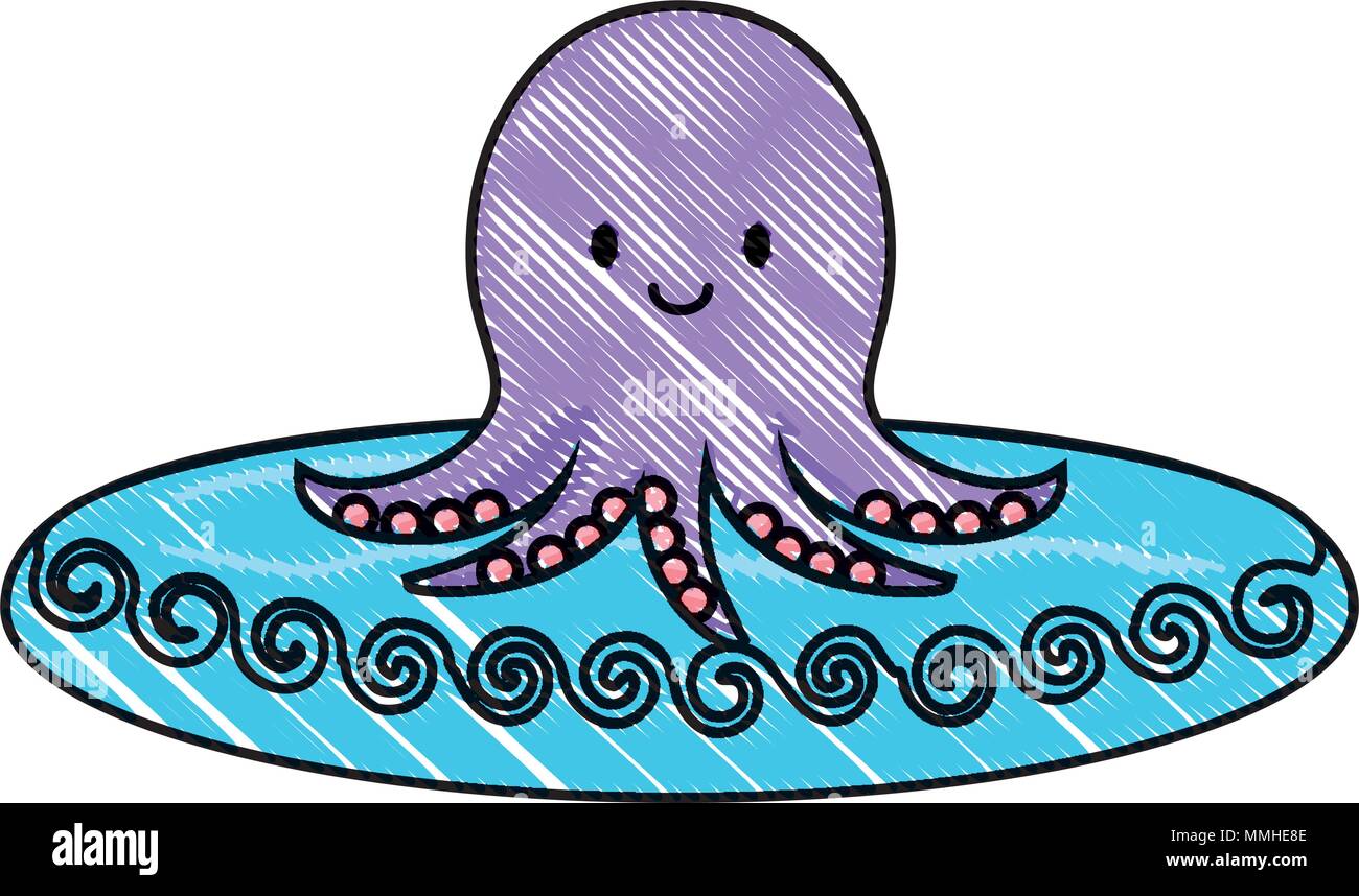 cute octopus icon over white background, colorful design. vector ...