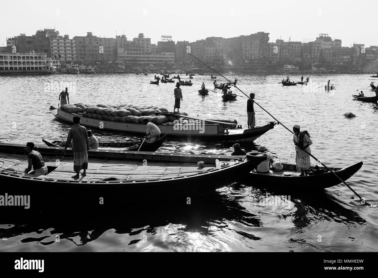 Ferry ships in port Black and White Stock Photos & Images - Alamy