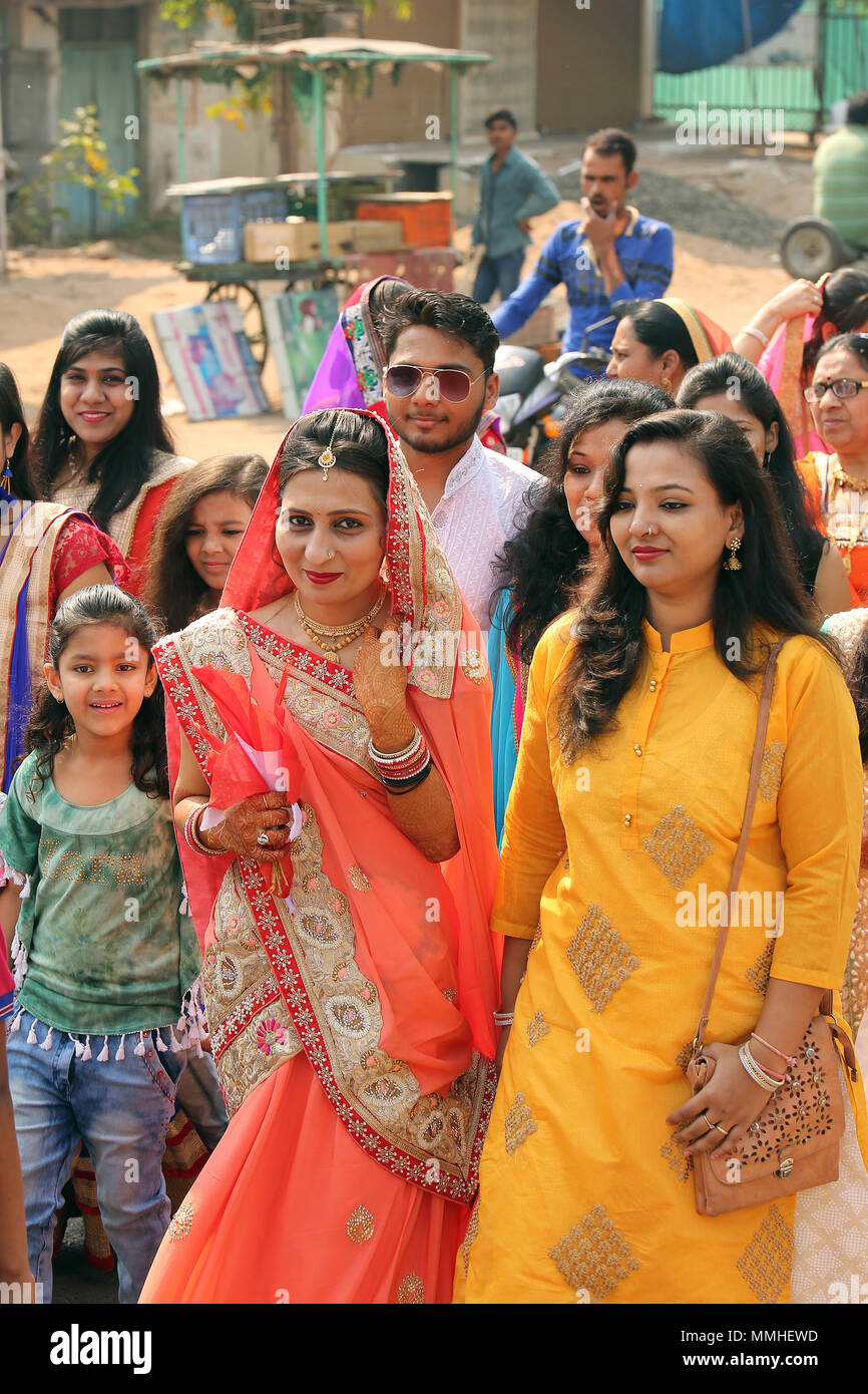 Indian village wedding parade Stock Photo - Alamy