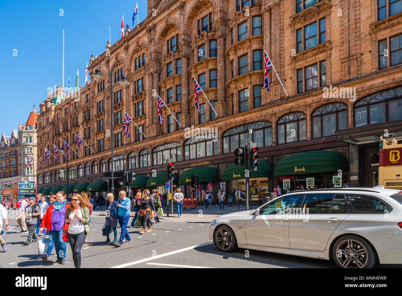 LONDON MAY 05, 2018: Harrods, now owned by the state of Qatar, is a ...