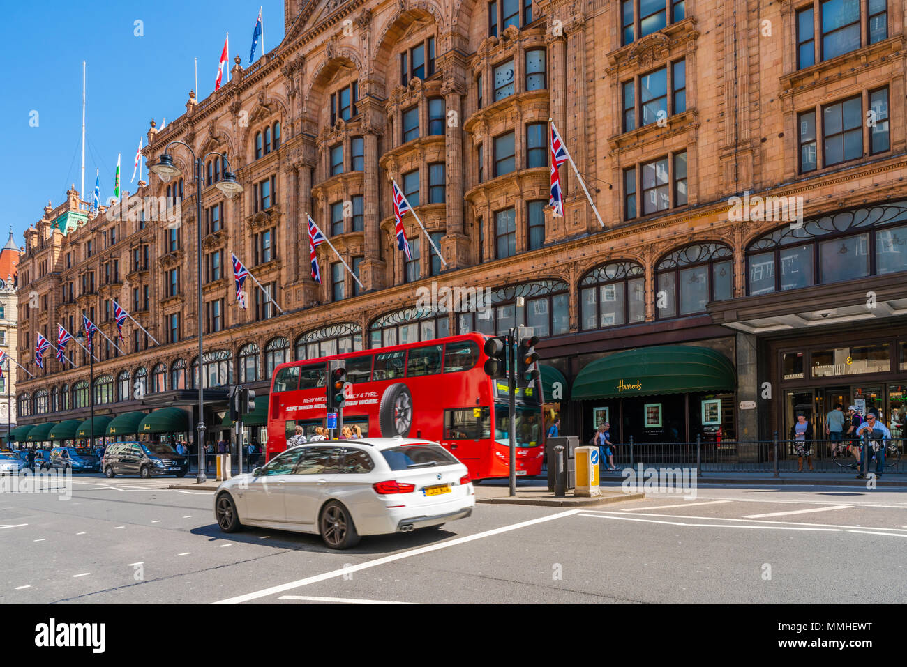 LONDON MAY 05, 2018: Harrods, now owned by the state of Qatar, is a ...