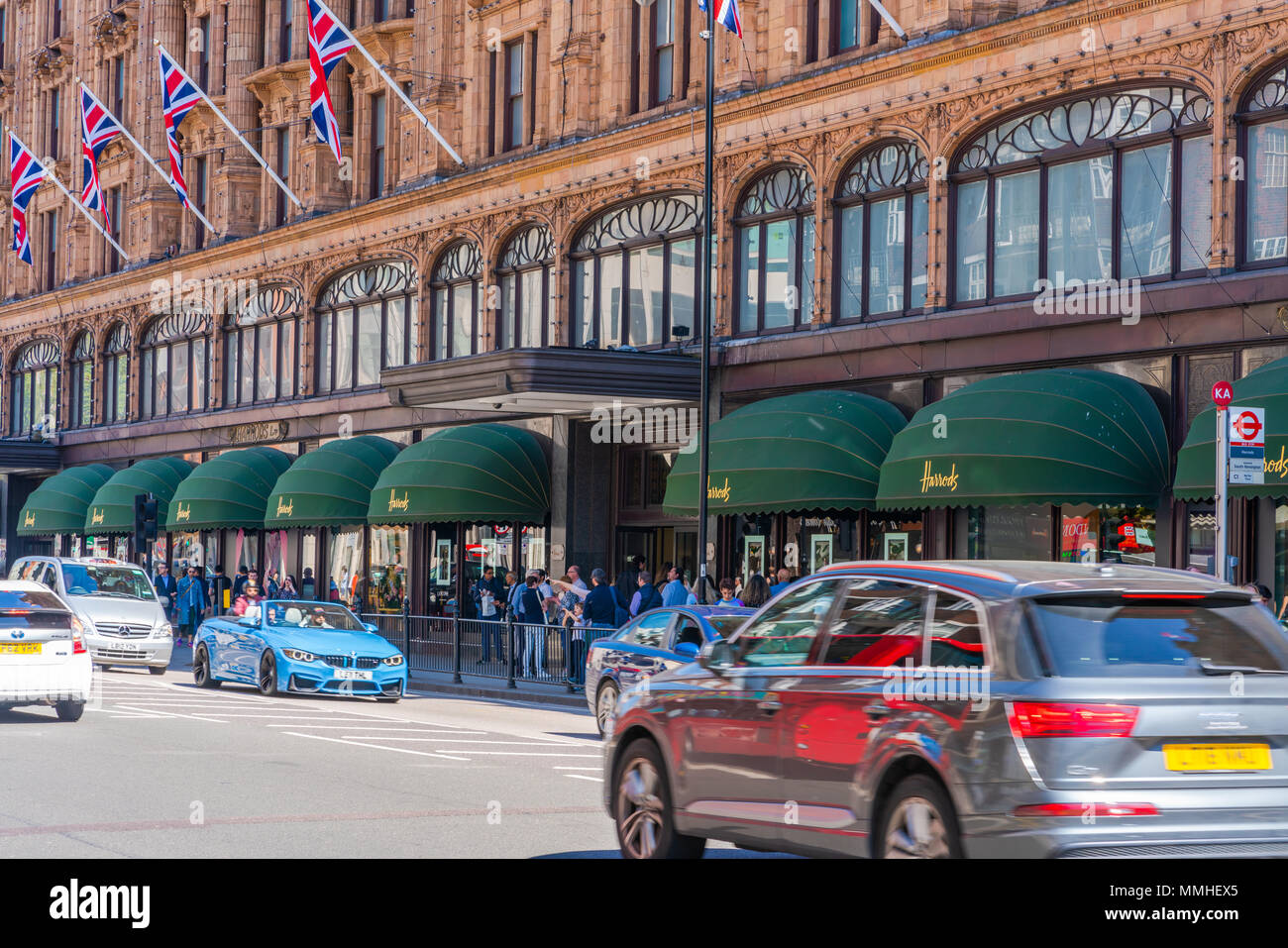 LONDON MAY 05, 2018: Harrods, now owned by the state of Qatar, is a ...