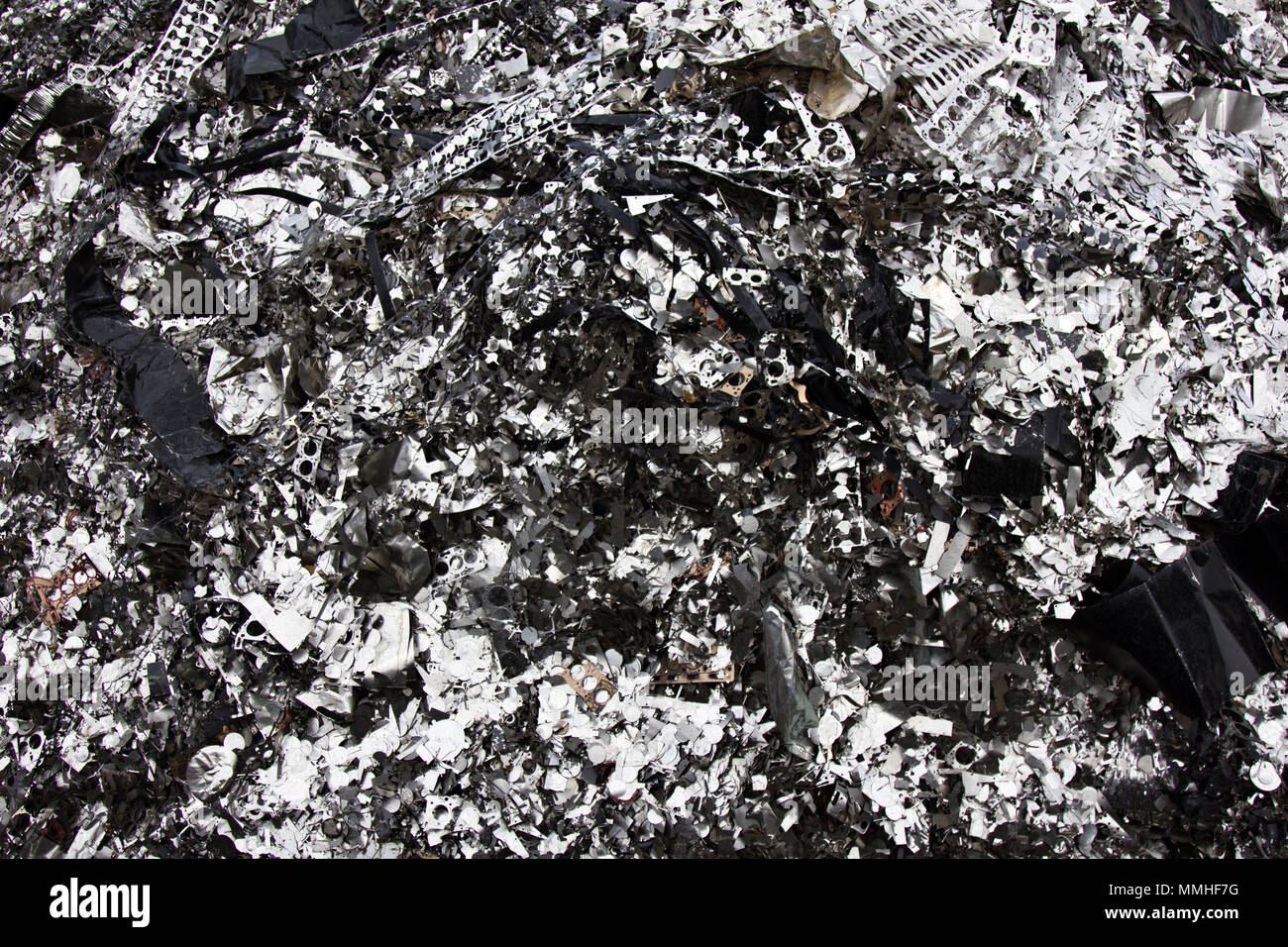 Mountain of scrap metal - predominantly ferrous metals. Enterprise for ...