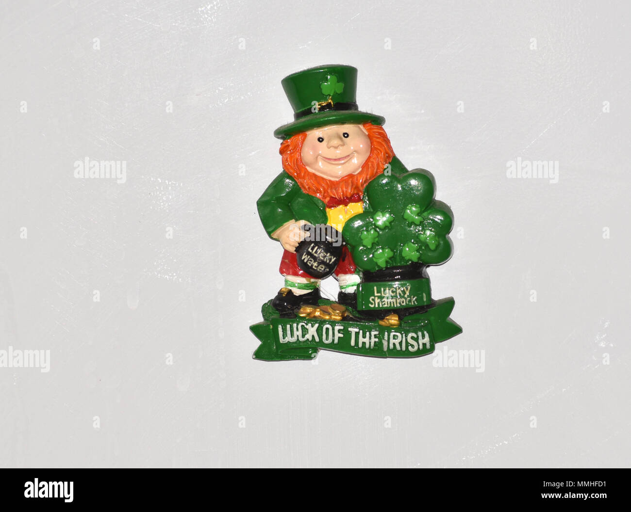 lucky irish leprachaun fridge magnet Stock Photo - Alamy