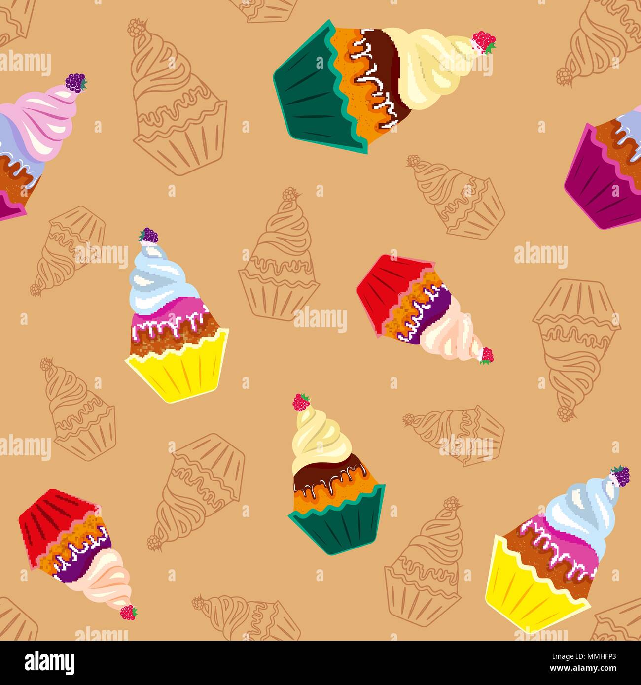sweet tasty cupcakes Stock Vector Image & Art - Alamy