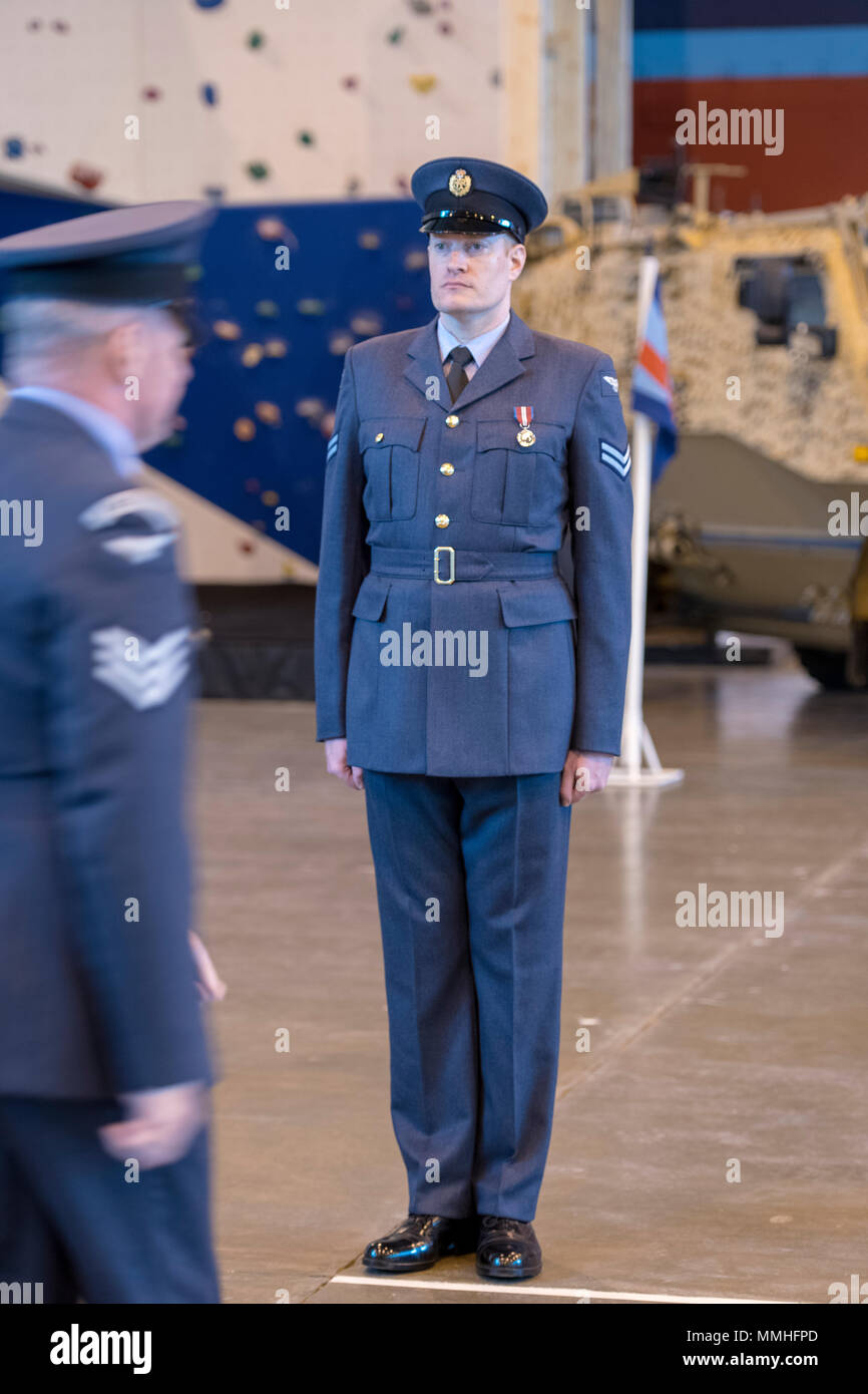 RAF parade practice in front of Foxhound vehicle Stock Photo - Alamy