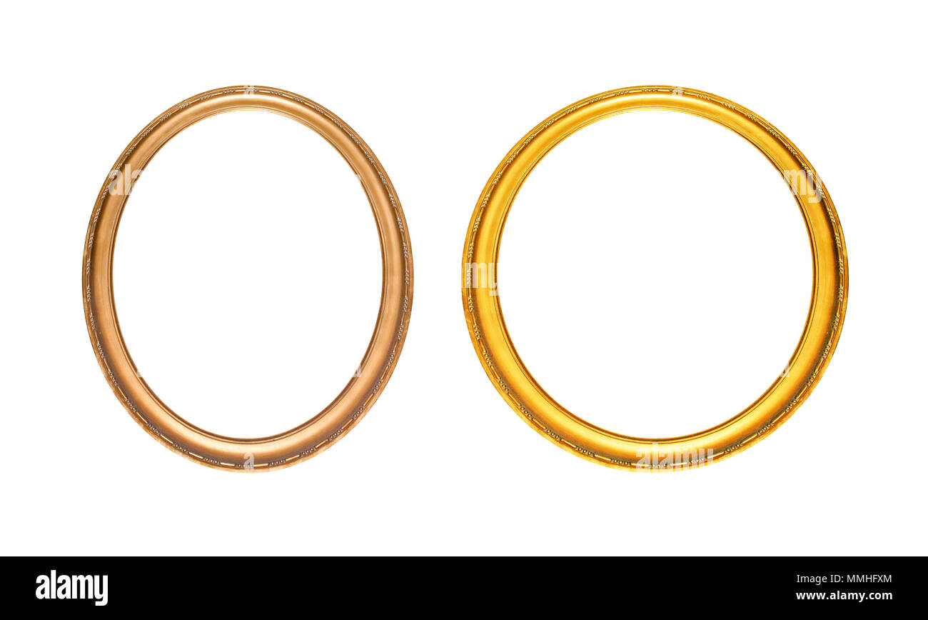 Oval photo frame isolated on white Stock Photo - Alamy