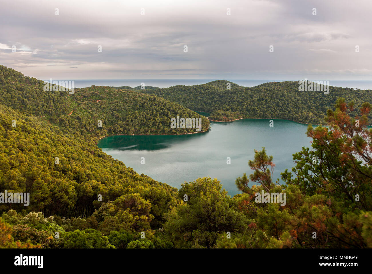 Veliko Jezero: a large lake in Mljet National Park, Otok Mljet, Croatia ...