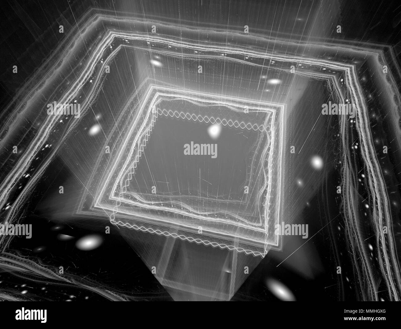 Glowing quantum processor, black and white texture, computer generated abstract background, 3D ...