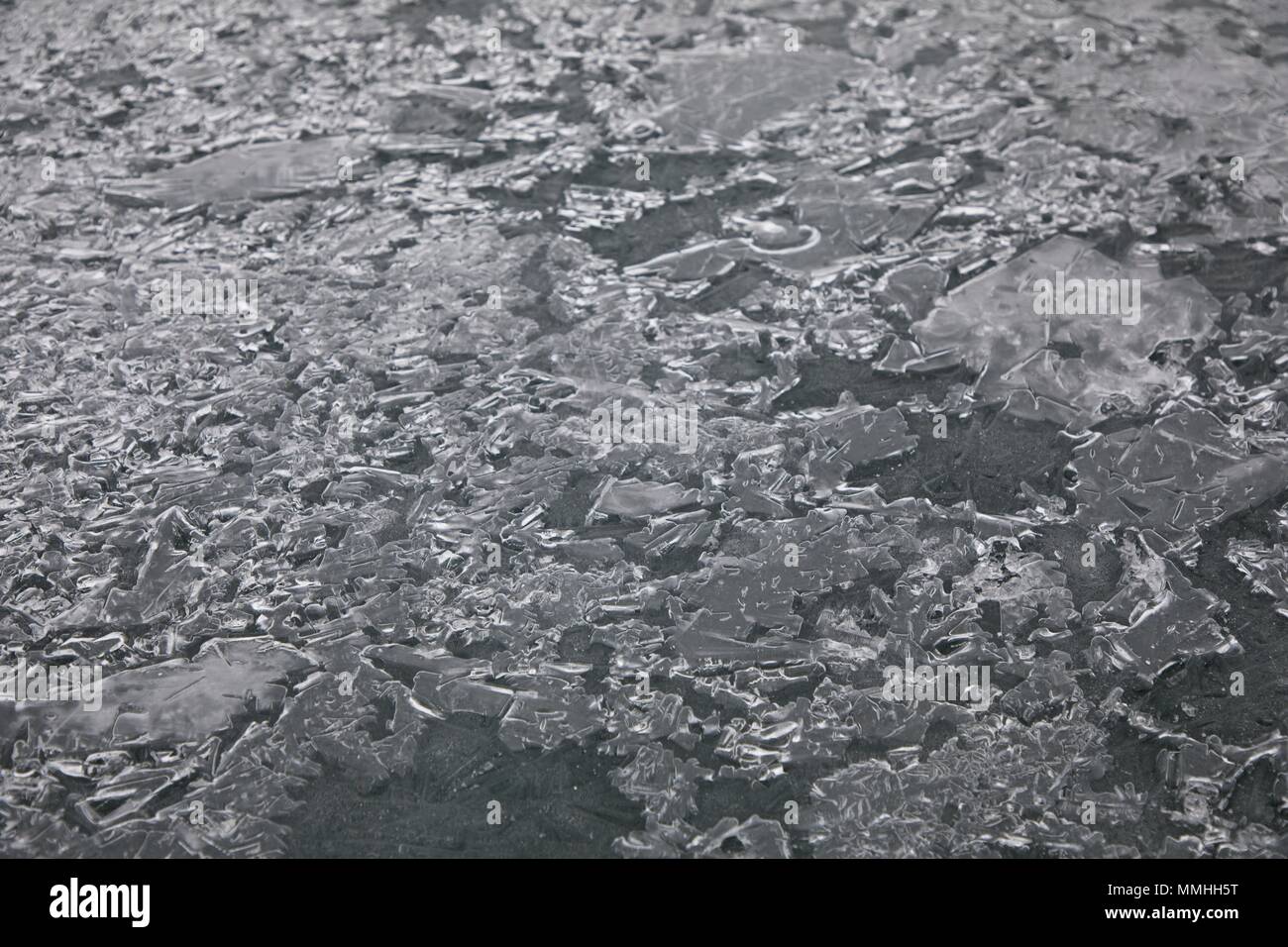 Frozen lake ice patterns Stock Photo - Alamy