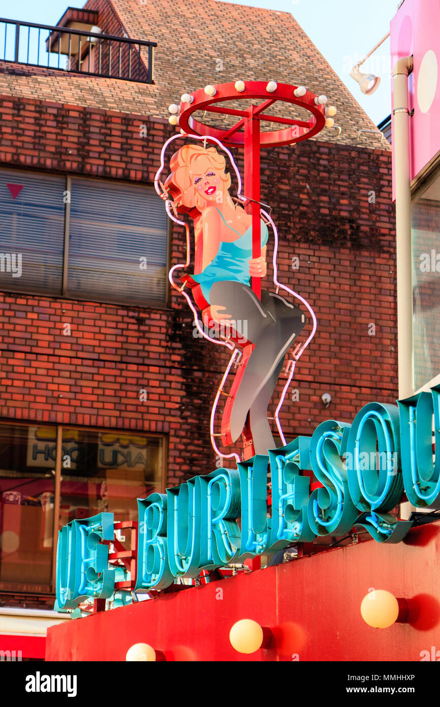 Tokyo, Harajuku, Takeshita street. Store sign for fashion store ...