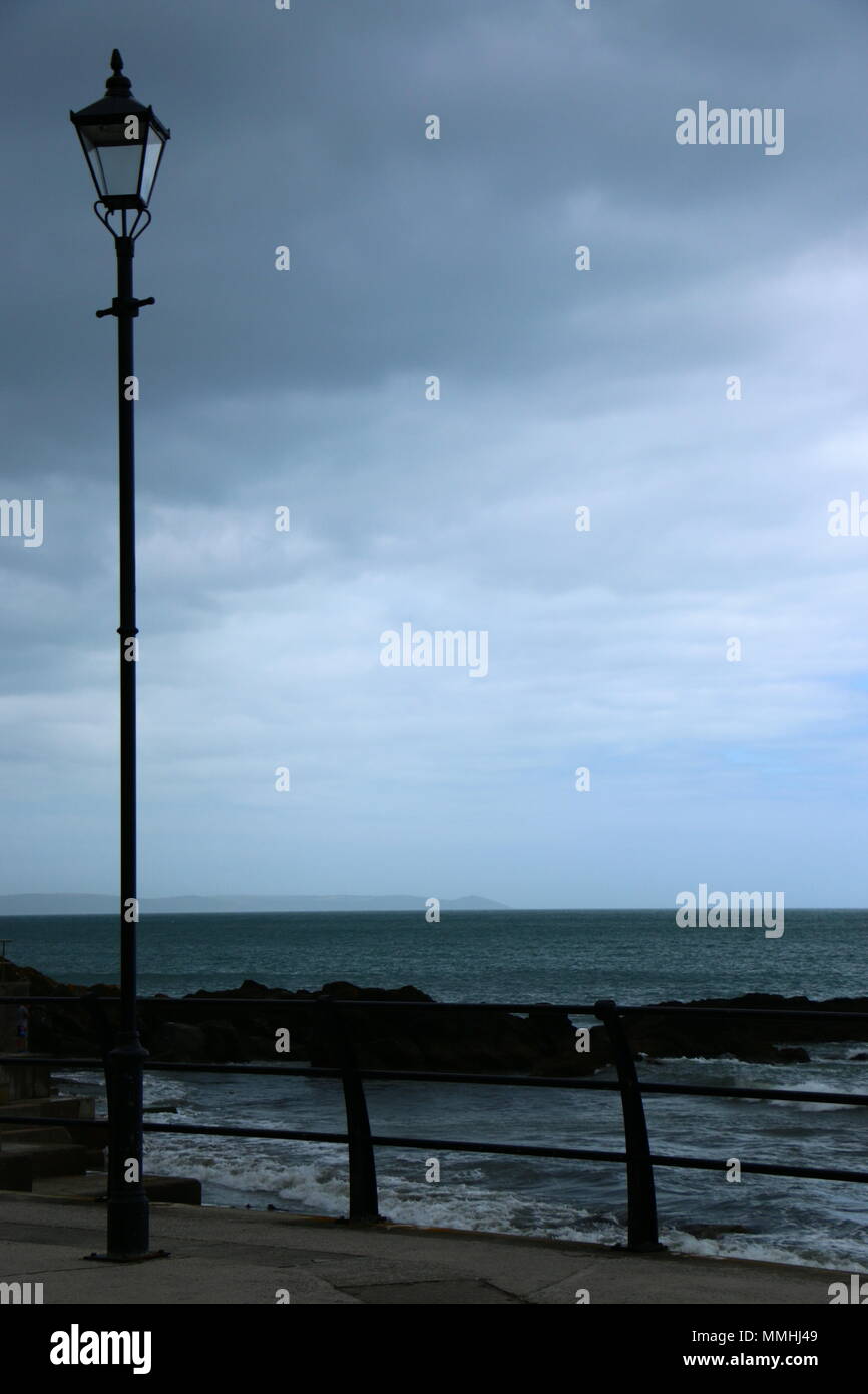Lamp post on seafront Stock Photo - Alamy