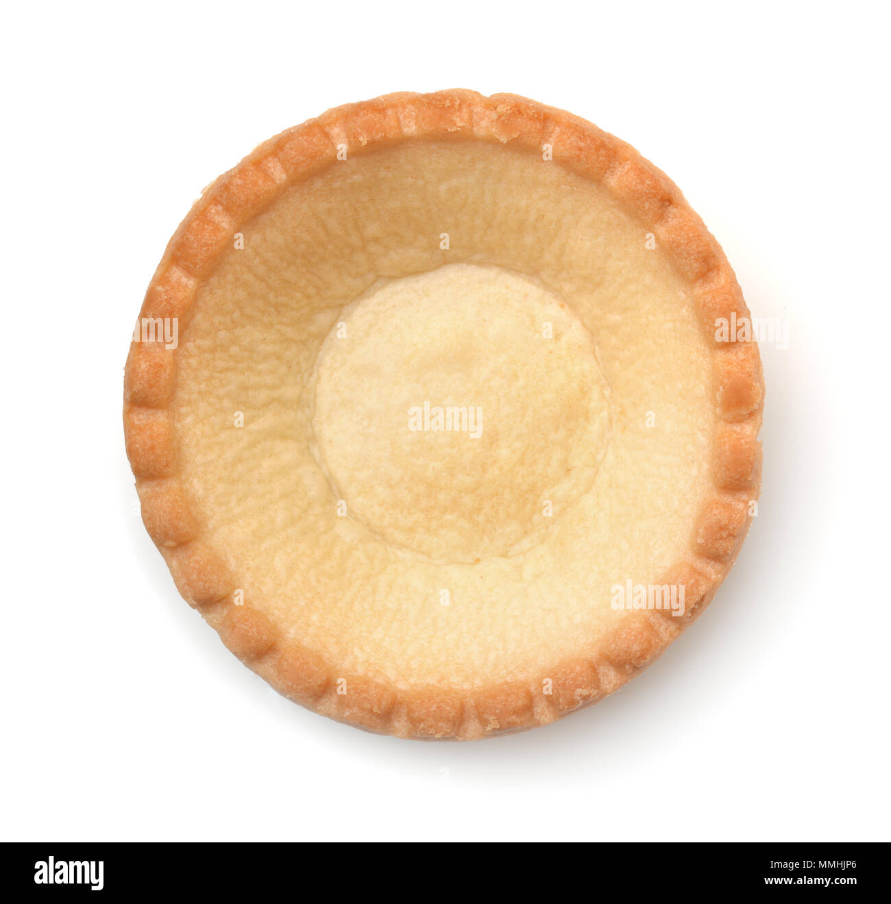 Top view of empty tart shell isolated on white Stock Photo - Alamy