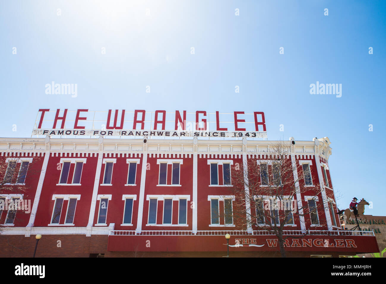 CHEYENNE, WYOMING - APRIL 27, 2018: View of The Wrangler in historic ...