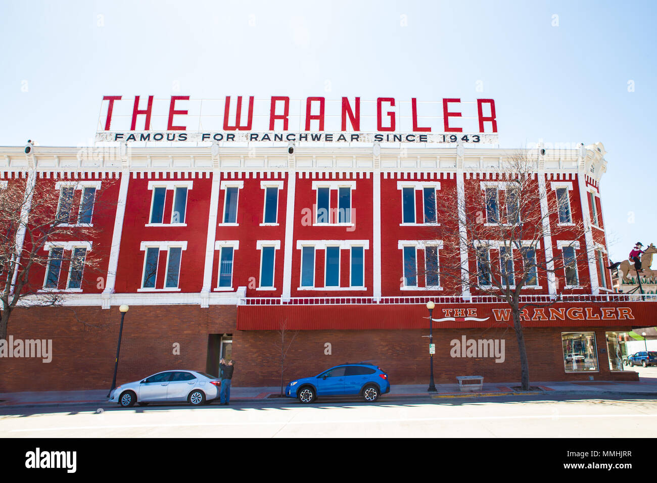 CHEYENNE, WYOMING - APRIL 27, 2018: View of The Wrangler in historic ...