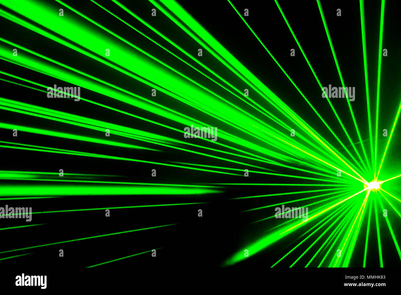 Lasershow in a club, disco with music, quite abstract, green laser ...