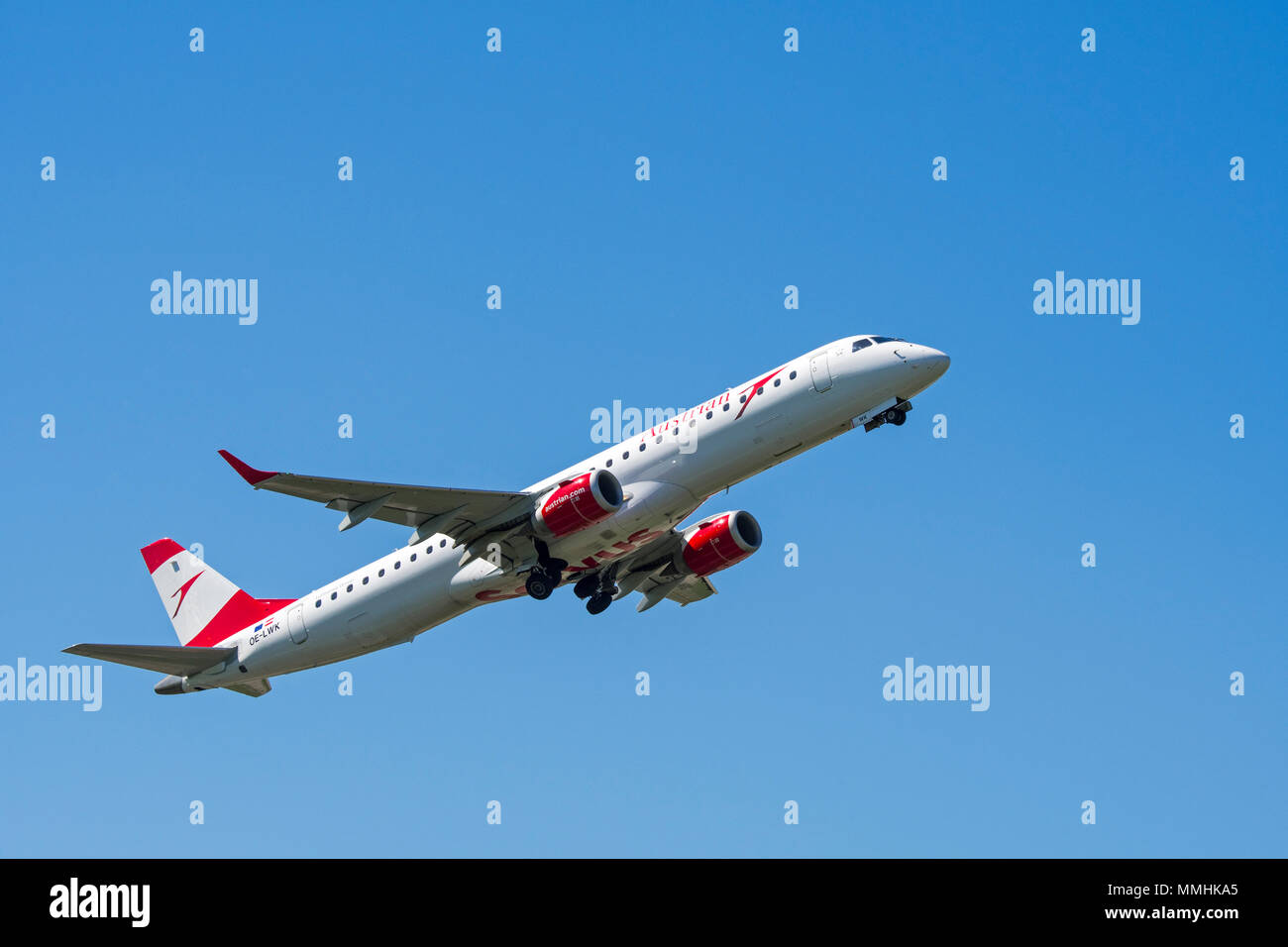Embraer ERJ-195LR, narrow-body medium-range twin-engine jet airliner ...