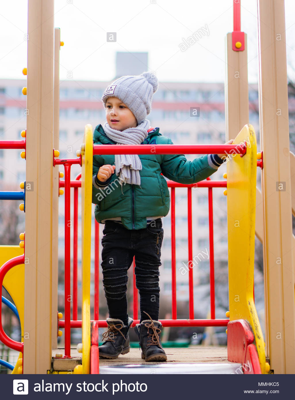 Child Standing Alone In Playground Stock Photos & Child Standing Alone ...