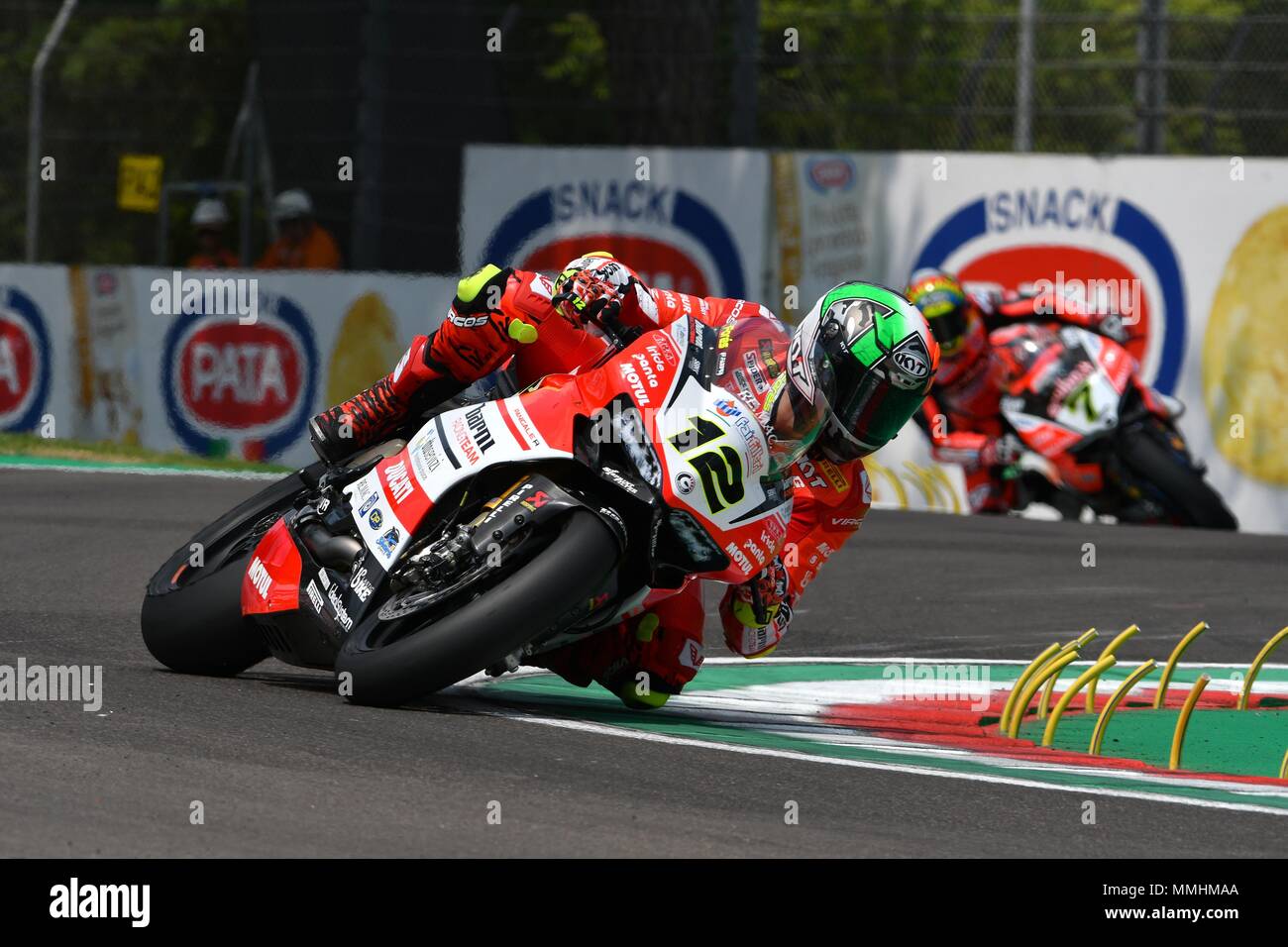 San Marino Italy - May 11, 2018: Xavi Fores ESP Ducati Panigale R Barni ...
