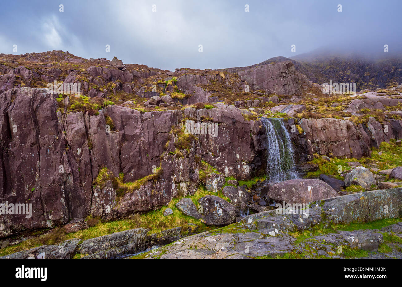 The Connor Pass Waterfall - popular landmark on Dingle Peninsula ...