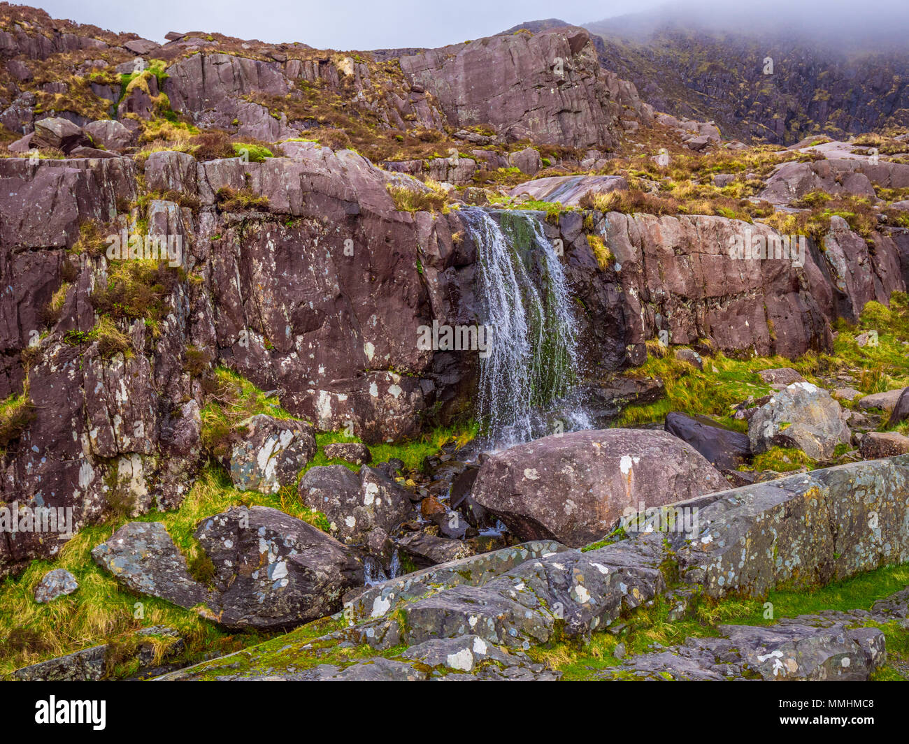 The Connor Pass Waterfall - popular landmark on Dingle Peninsula ...