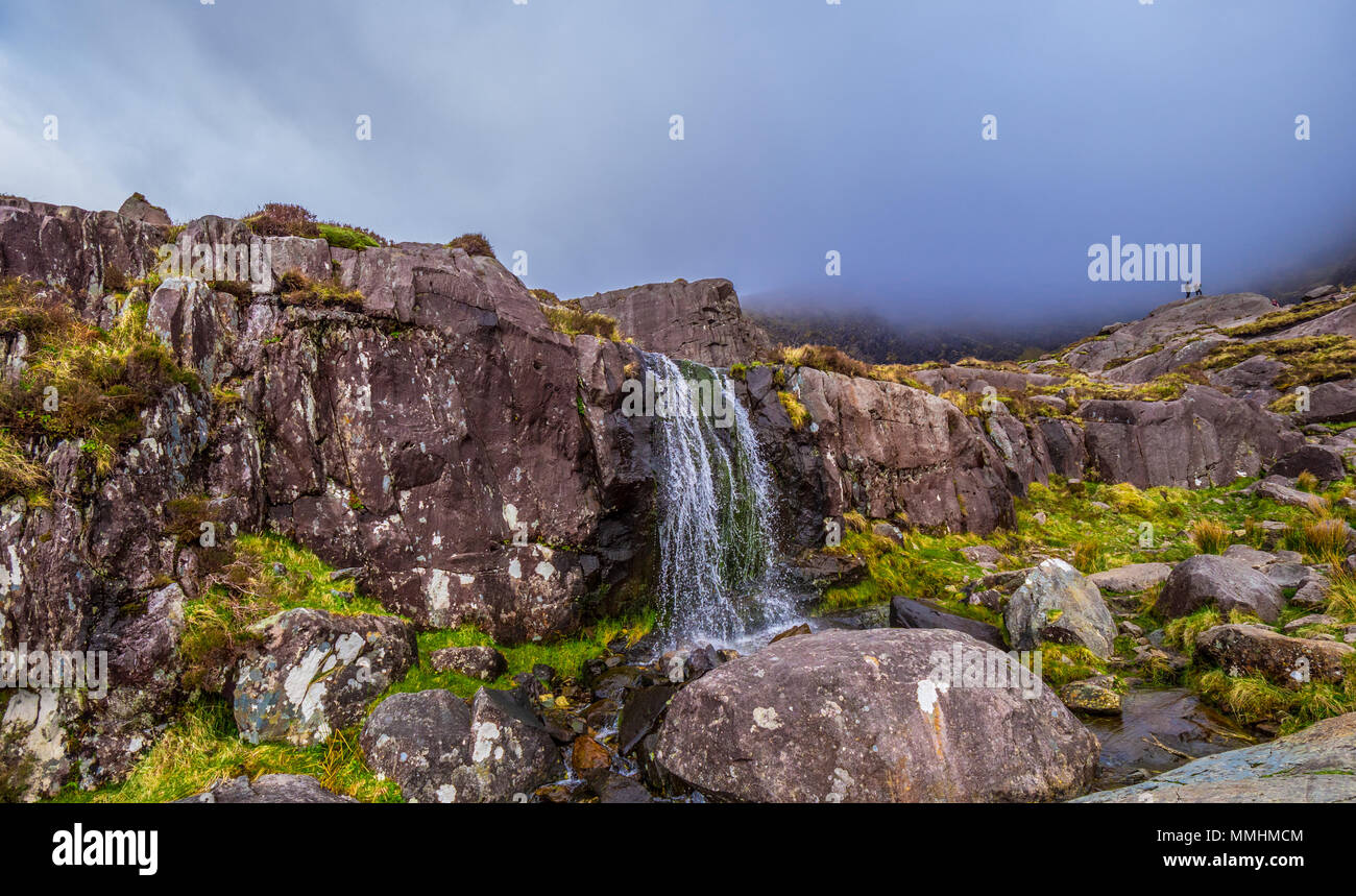 Wonderful Connor Pass Waterfall on Dingle peninsula Stock Photo - Alamy