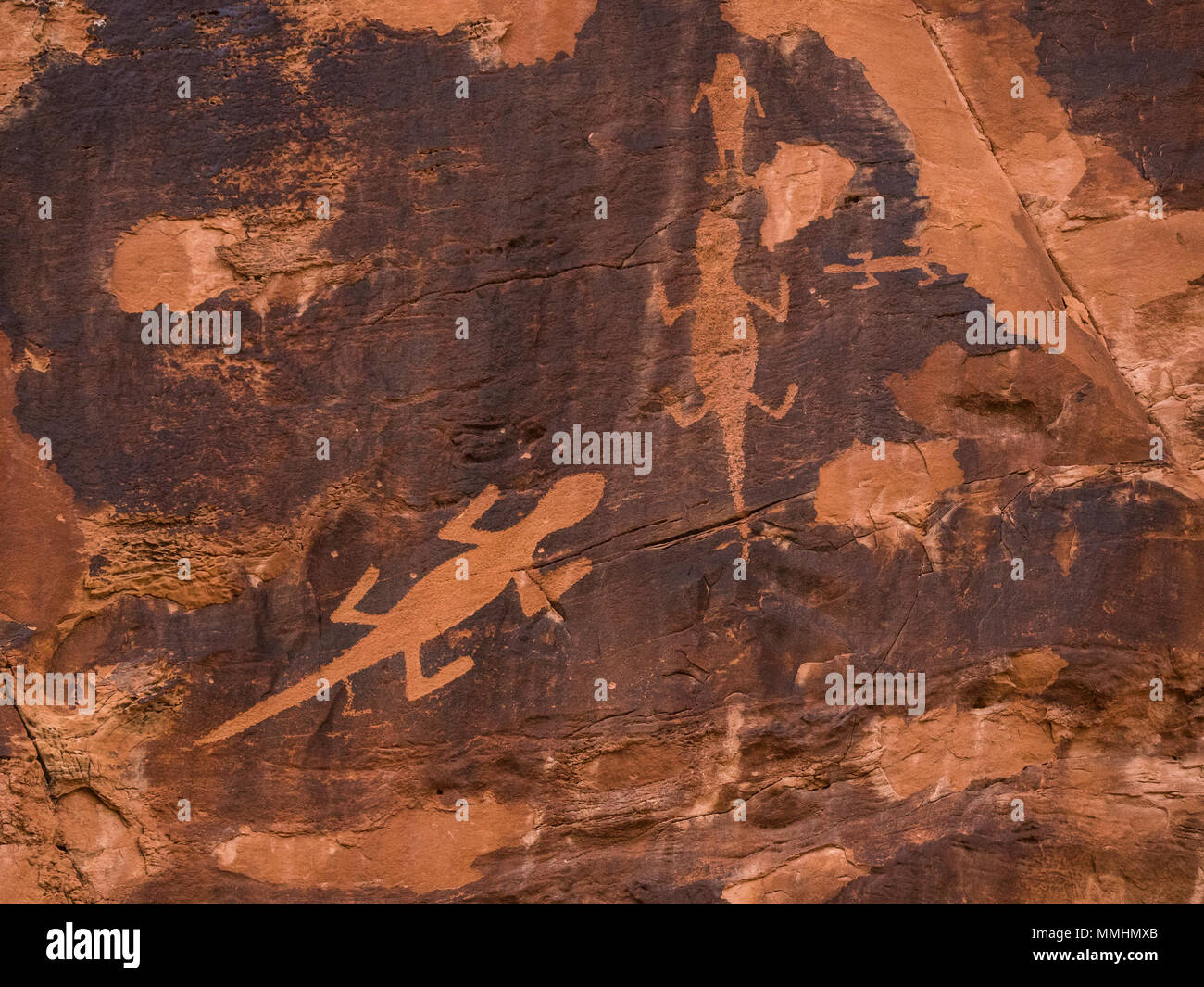 Fremont Indian Petroglyph Featuring Lizards Stock Photo - Alamy