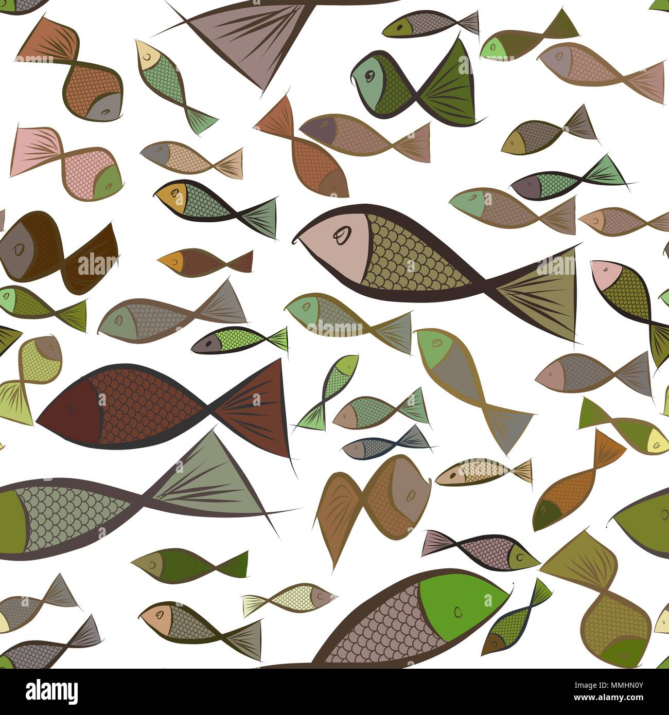 Seamless illustrations of fish. Good for web page, wallpaper, graphic ...