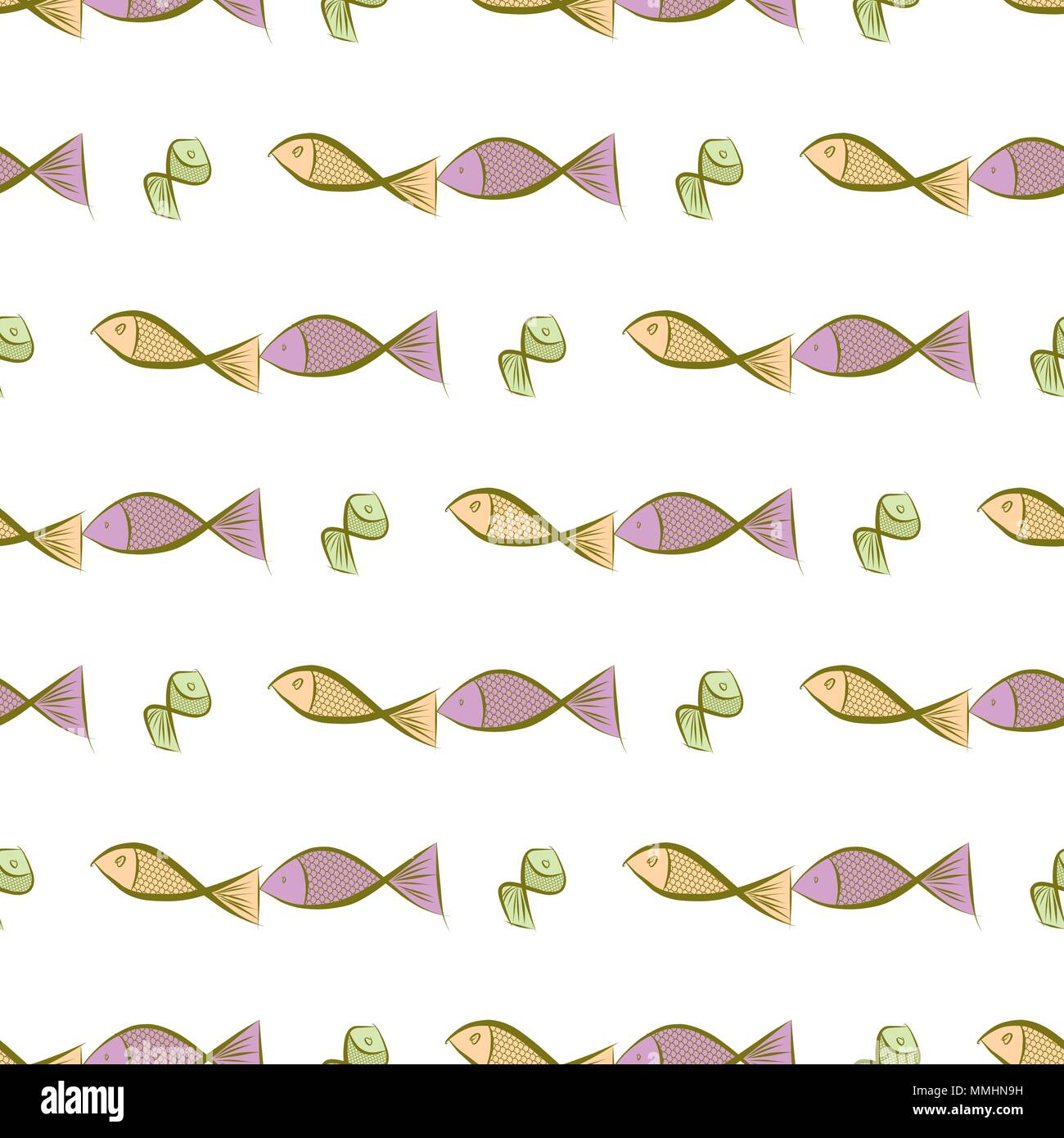 Seamless abstract illustrations of fish, conceptual. Good for design ...
