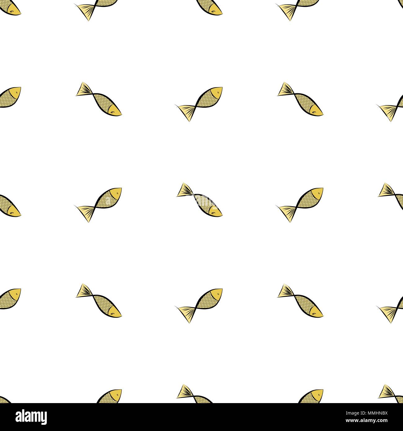 Seamless fish illustrations background abstract, hand drawn. Cartoon ...