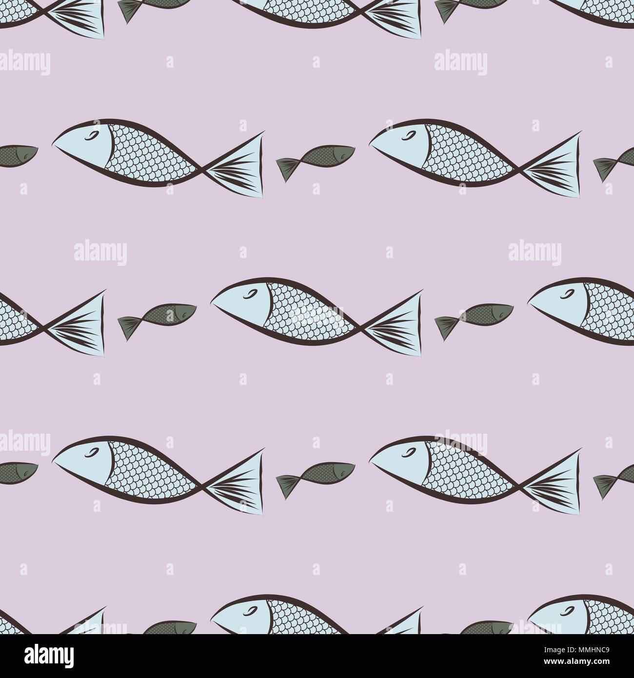 Seamless abstract illustrations of fish, conceptual. Good for design ...