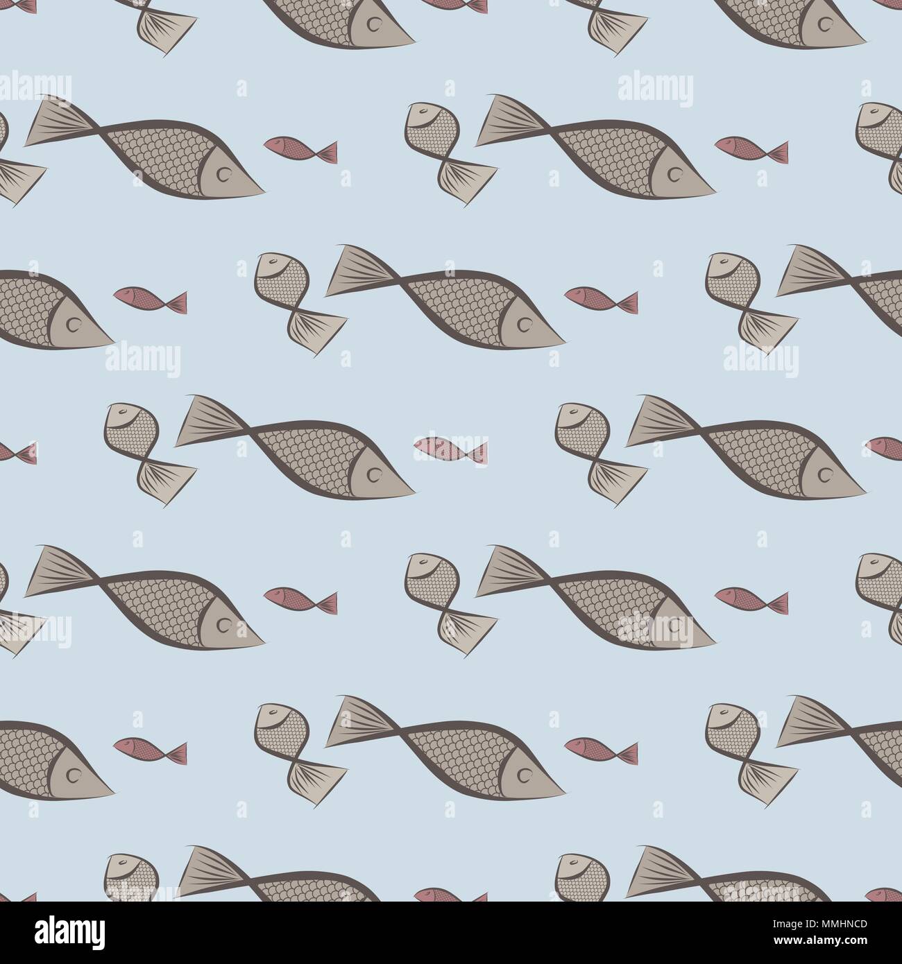 Seamless illustrations of fish. Good for web page, wallpaper, graphic ...
