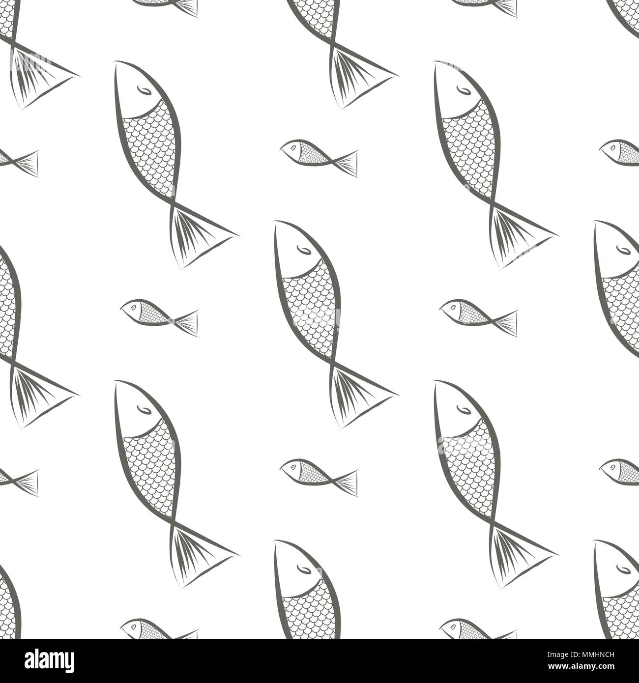 Seamless illustrations of fish. Good for web page, wallpaper, graphic ...