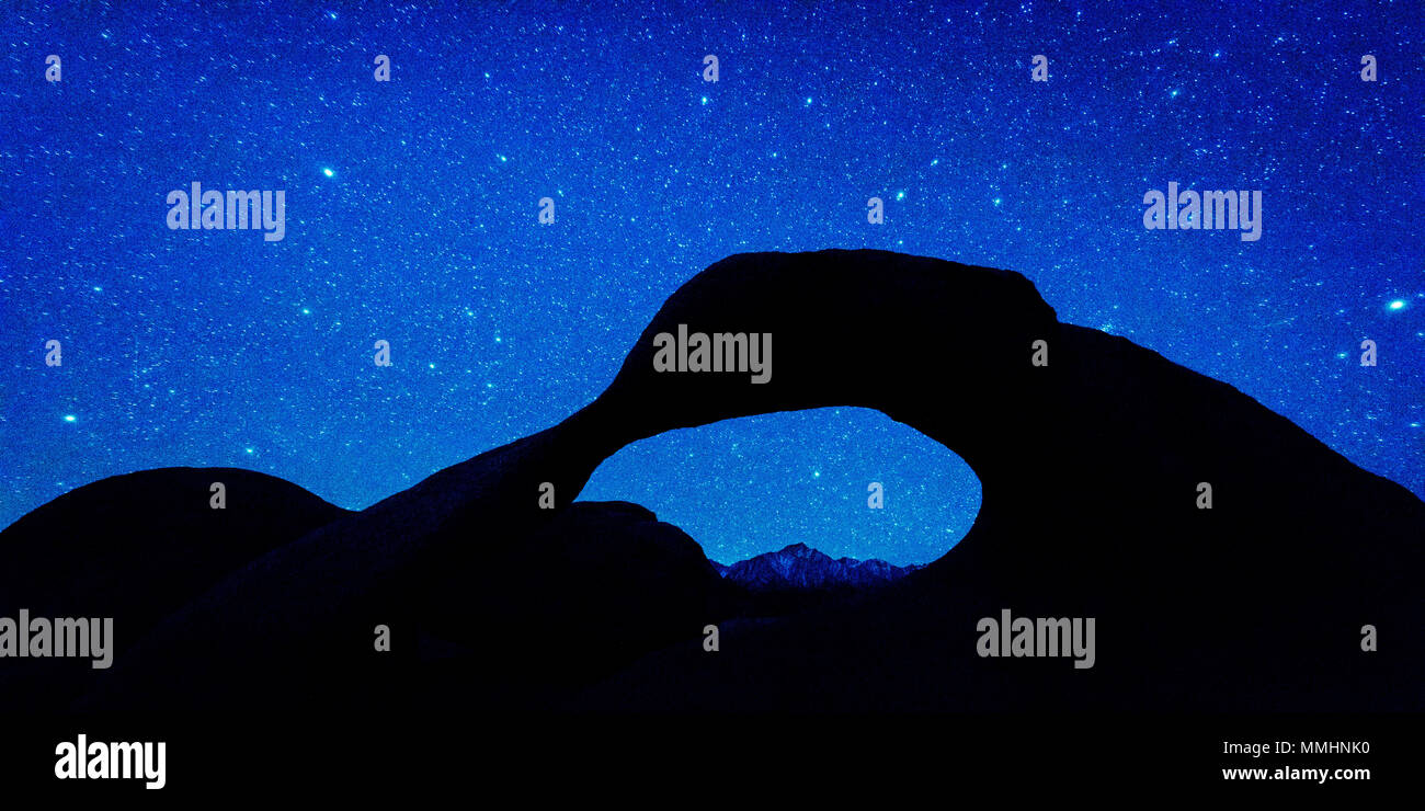 Starry Sky at Mobius Arch Lone Pine Peak Mount Whitney Lower Natural ...
