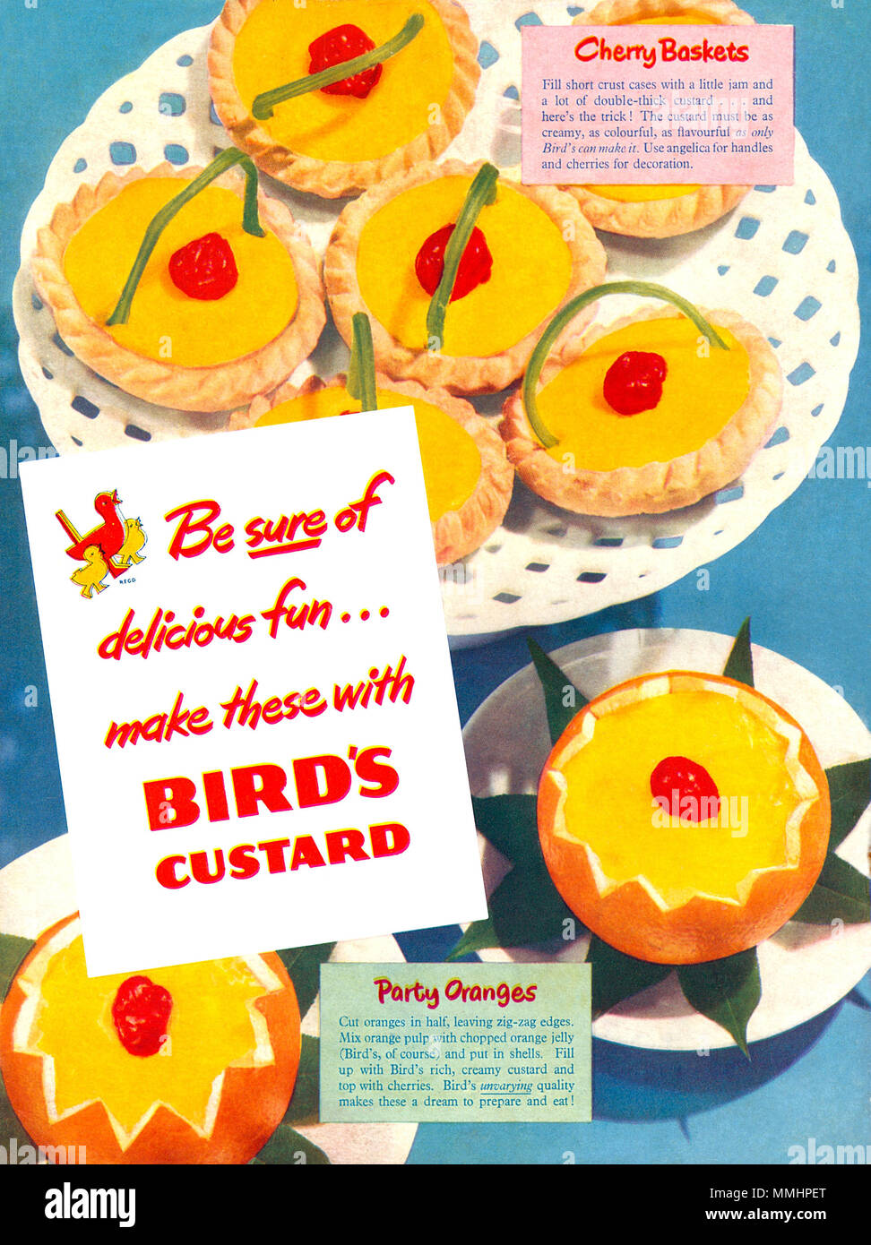 1950 British advertisement for Bird's Custard Powder Stock Photo - Alamy