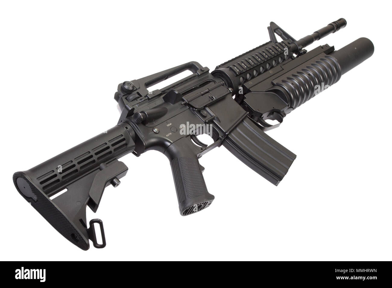 An assault rifle equipped with grenade launcher Stock Photo - Alamy
