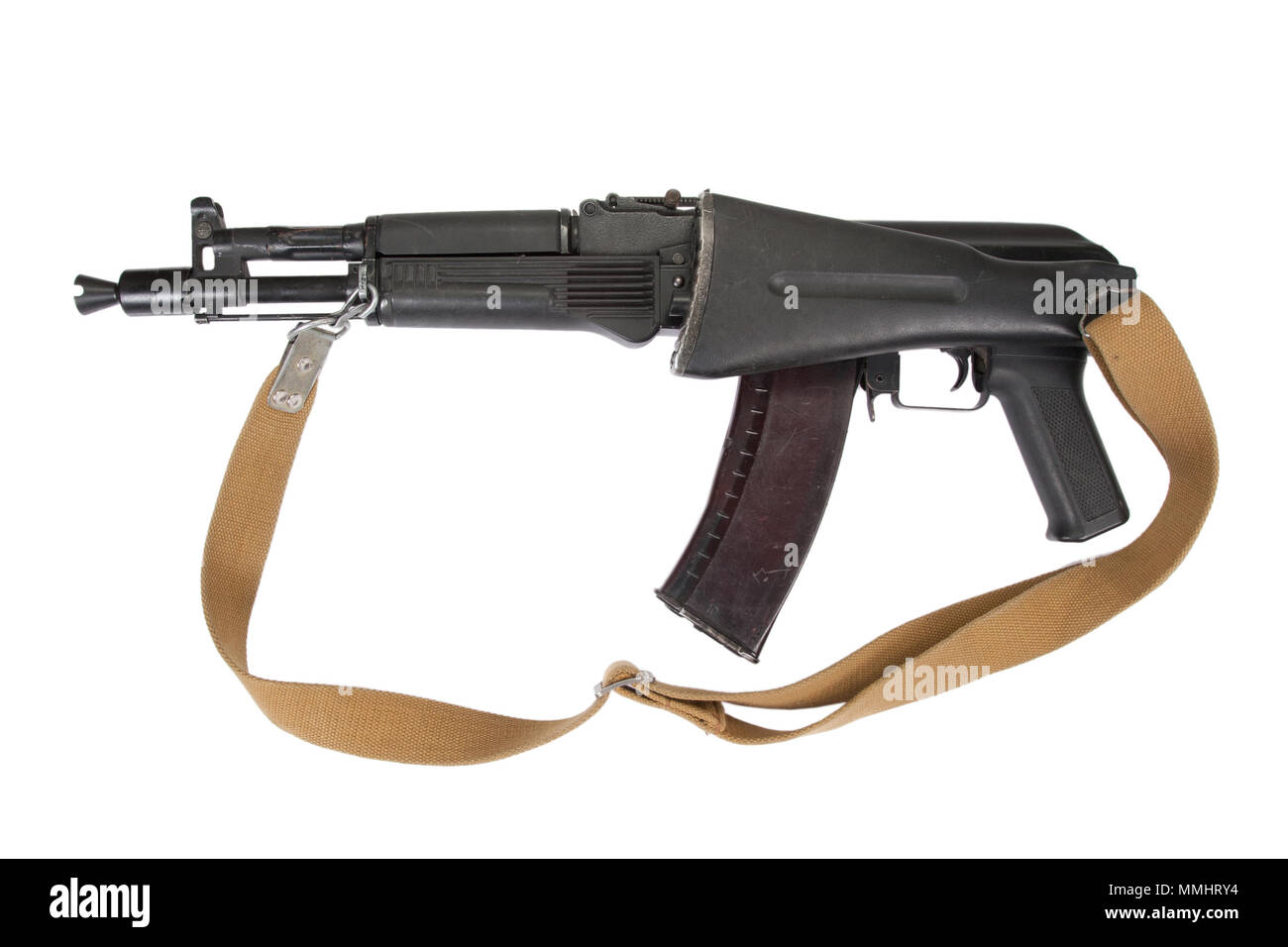 modern AK assault rifle on white Stock Photo - Alamy