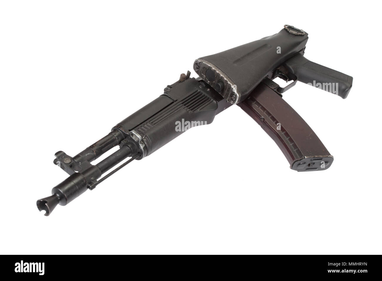 modern AK assault rifle on white Stock Photo - Alamy