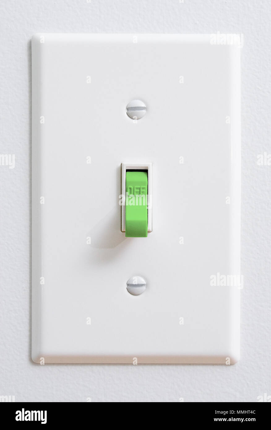 Eco, renewable, green energy light switch Stock Photo - Alamy