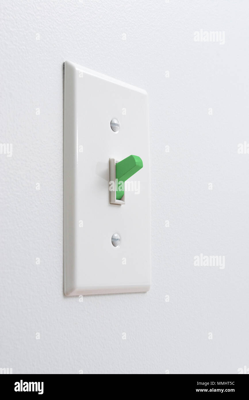 Eco, renewable, green energy light switch Stock Photo - Alamy