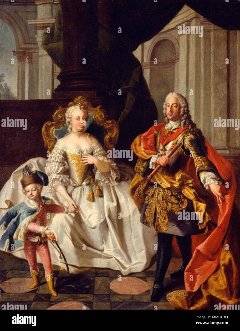 . Deutsch: Familienporträt Maria Theresia mit Franz Stephan von ...