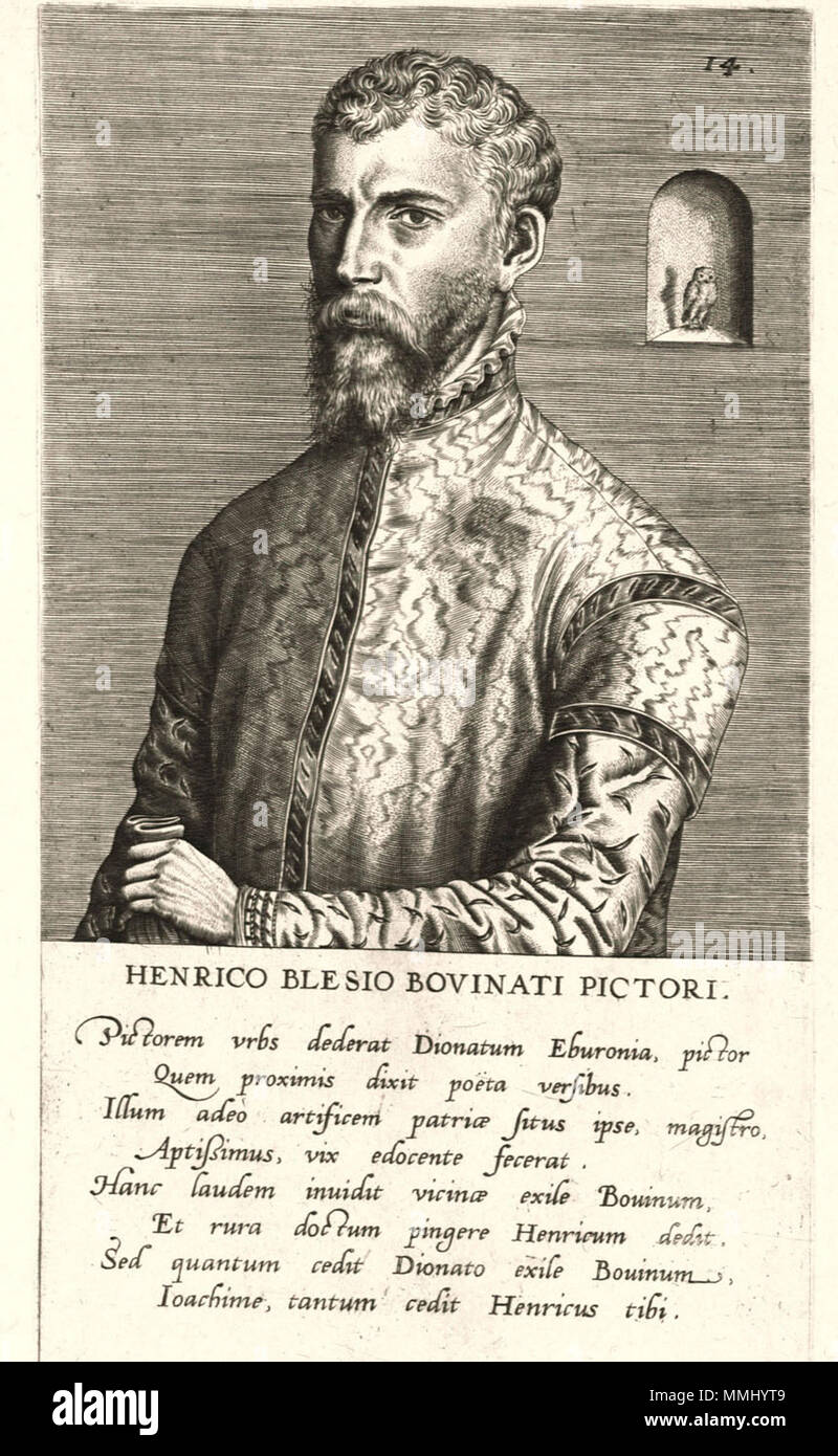 . English: Portrait of Henri Met de Bles attributed to Jan Wierix ...