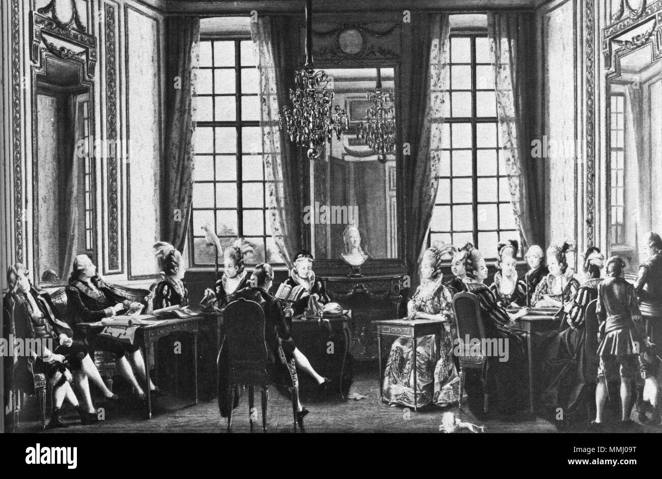 Conversation social interaction Black and White Stock Photos & Images ...