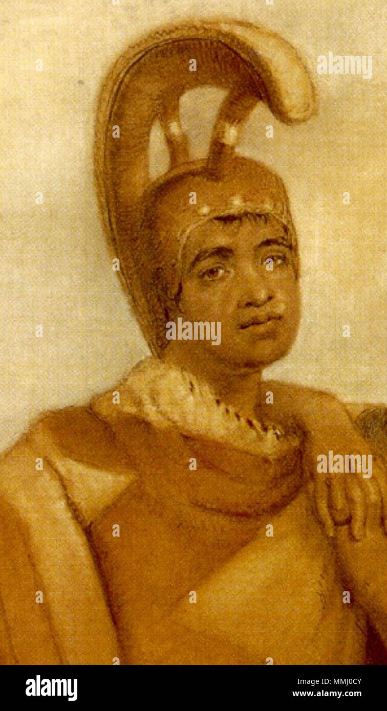 . English: Govenor Boki of Oahu and his Wife Liliha, pastel drawing by ...