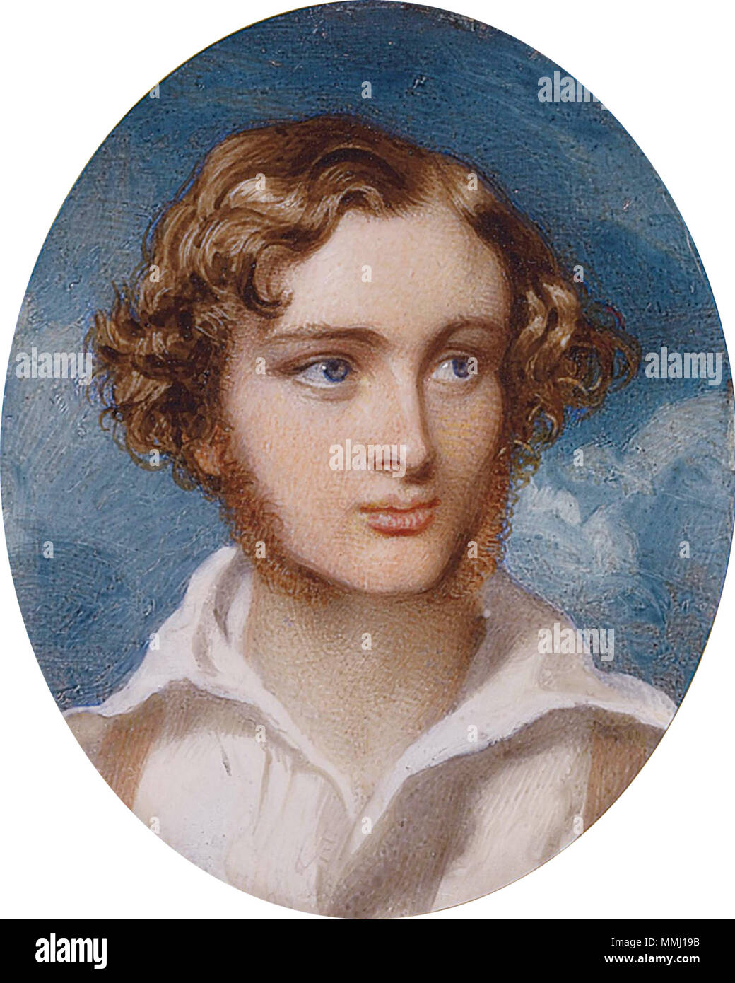 . English: fair curling hair sky background Graham Graham-Montgomery ...